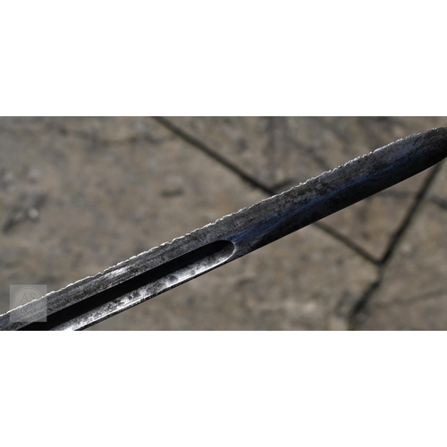 A World War I Ottoman Turkish M-1890 Mauser bayonet with 46 cm fullered ...