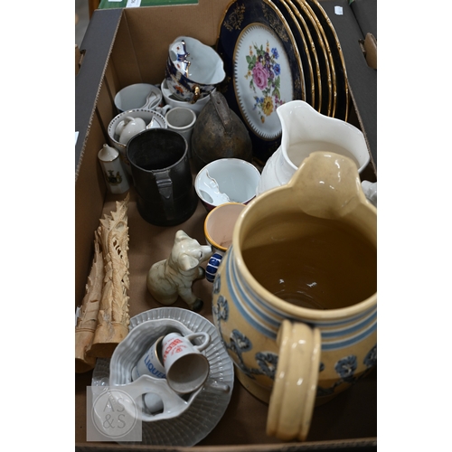 A large Victorian Mocha ware jug with cable design within moulded and ...