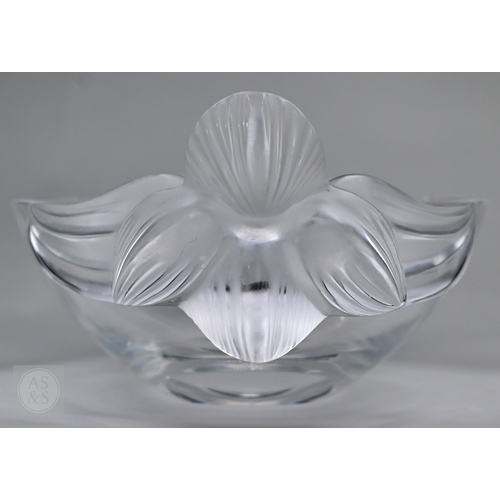 A Lalique 'Loriol' bowl, etched script mark, 32cm wide