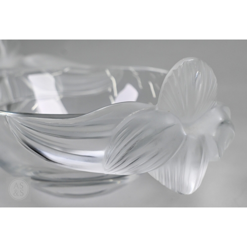 A Lalique 'Loriol' bowl, etched script mark, 32cm wide