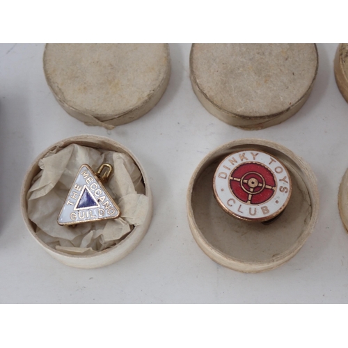 Four original Meccano products Badges including two Hornby Railway ...