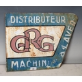 A Vintage painted metal GRG double sided Advertising Sign.