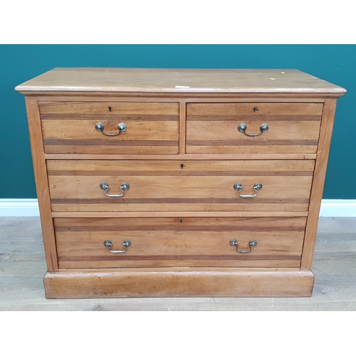 A Satinwood Chest of two short, two long Drawers, 3ft 7"Wide x 2ft 9 ...