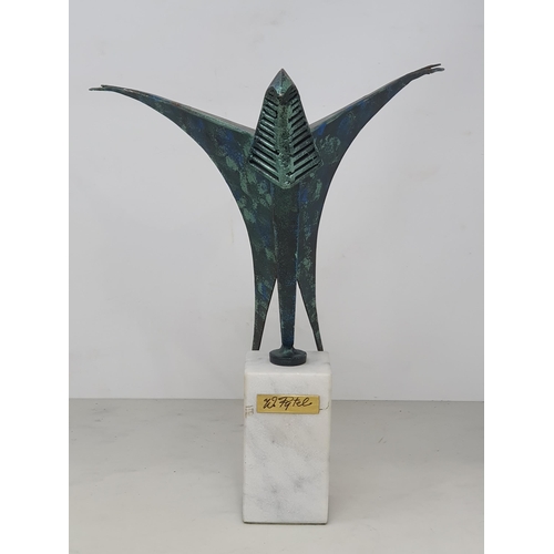 WALENTY PYTEL. A painted steel Sculpture of an abstract Swallow ...