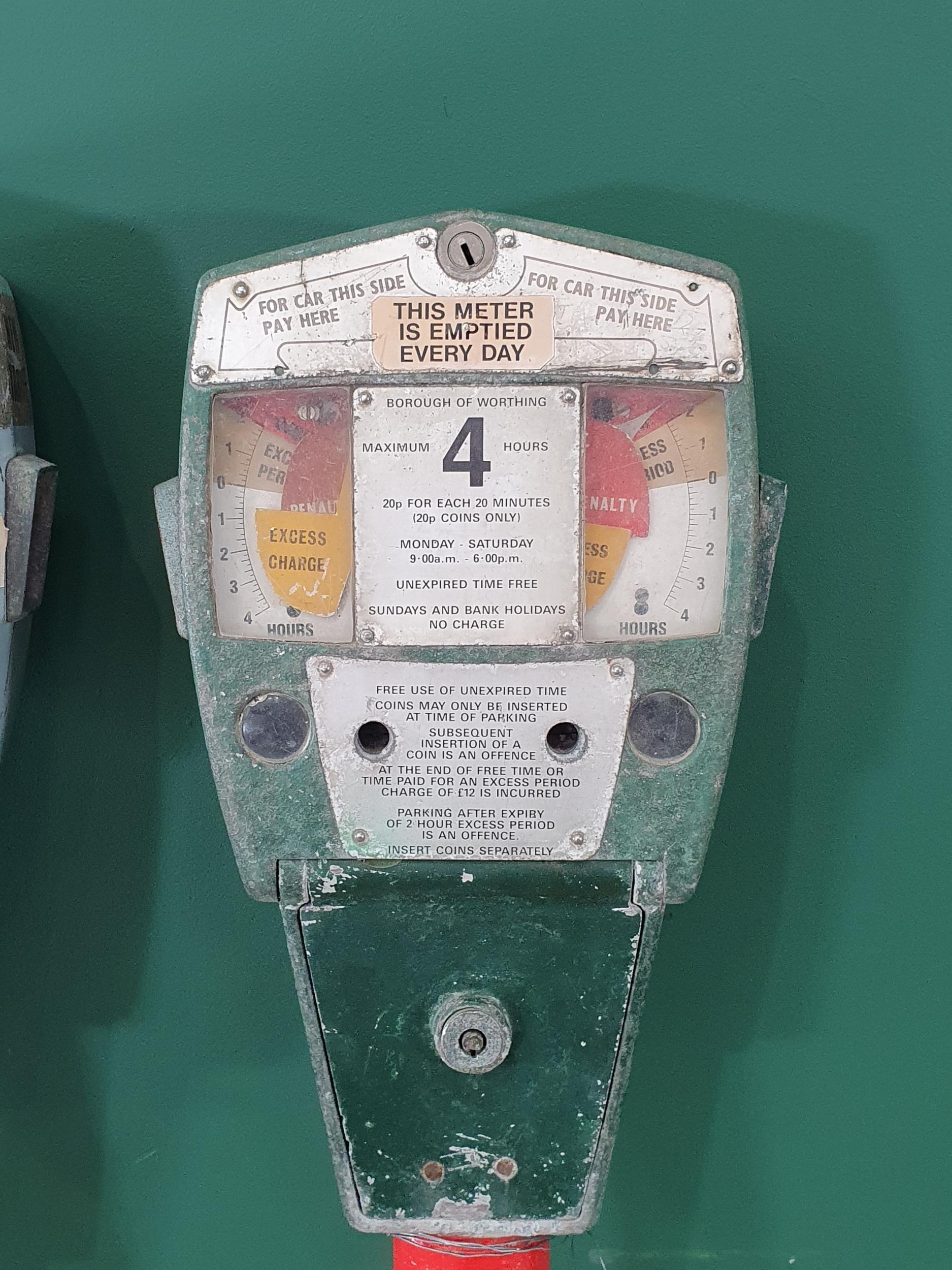 Two coin operated Parking Meters, 5ft approx (R7)