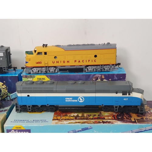 Four boxed Athearn HO scale American Locomotives including F45 diesel ...