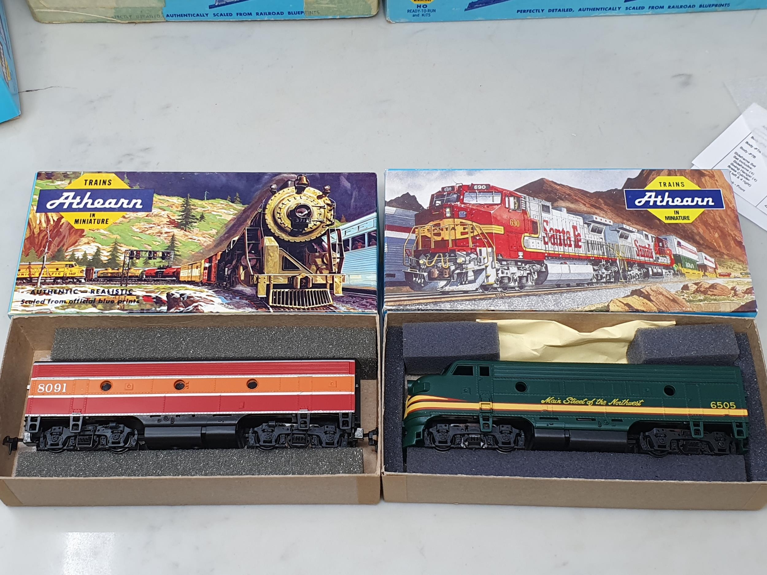 Four boxed Athearn HO scale American Locomotives including F45 diesel ...