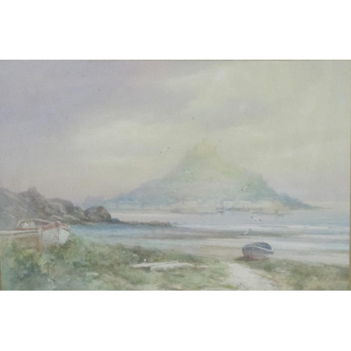 T. MORTIMER. Distant view of St Michael's Mount, signed, watercolour ...