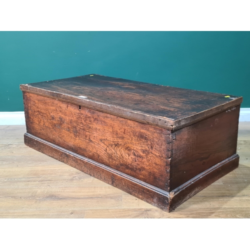 A large elm Blanket Box with internal storage box and drawer, A/F, 15 ...