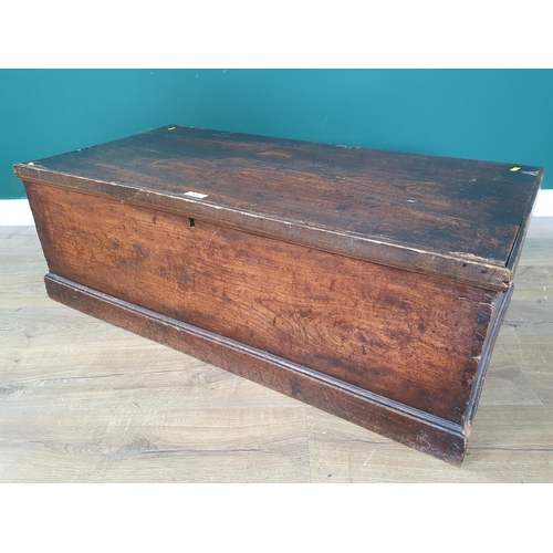 A large elm Blanket Box with internal storage box and drawer, A/F, 15 ...
