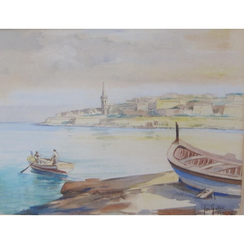 JOSEPH GALEA. Malta, signed and inscribed, watercolour, 7 1/2 x 9 1/2 in