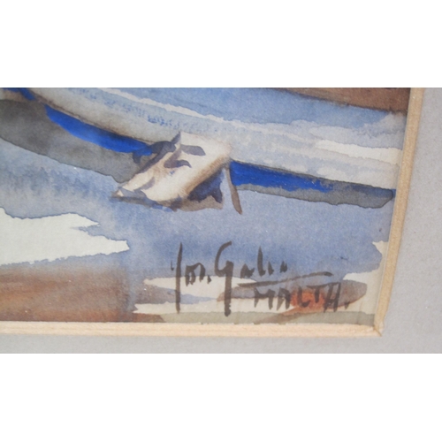 JOSEPH GALEA. Malta, signed and inscribed, watercolour, 7 1/2 x 9 1/2 in