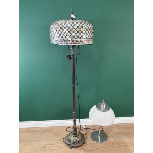 A Tiffany Style Standard Lamp (Shade A/F), 5ft 4"High and a Modern ...