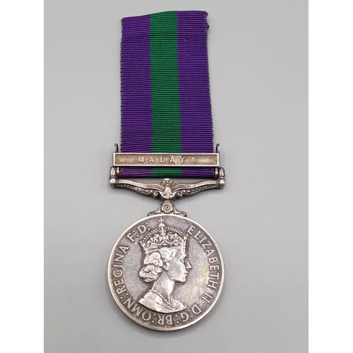 General Service Medal with 'Malaya' Clasp engraved to 22707378 Pte. J.P ...