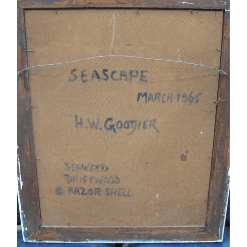 H.W.GOODIER. Seascape inscribed and dated 1965 on the reverse, oil on ...