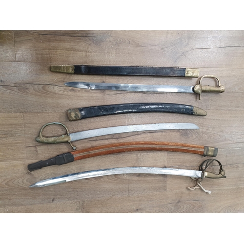 Two reproduction Napoleonic style Swords and an Indian style ...