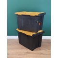 Two yellow and black Storage Boxes, 27in W x 18in H (R7)