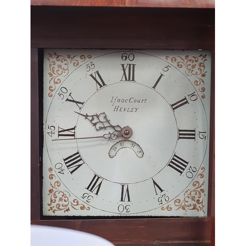 A 19th Century mahogany and oak Longcase Clock with painted square dial ...