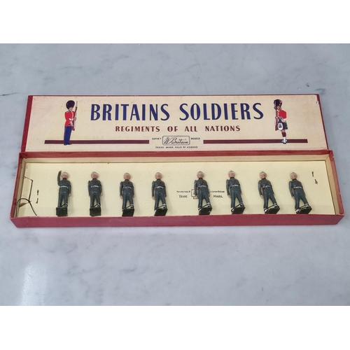 A boxed Britains No.2021 set of United States Military Police 'Snowdrops'
