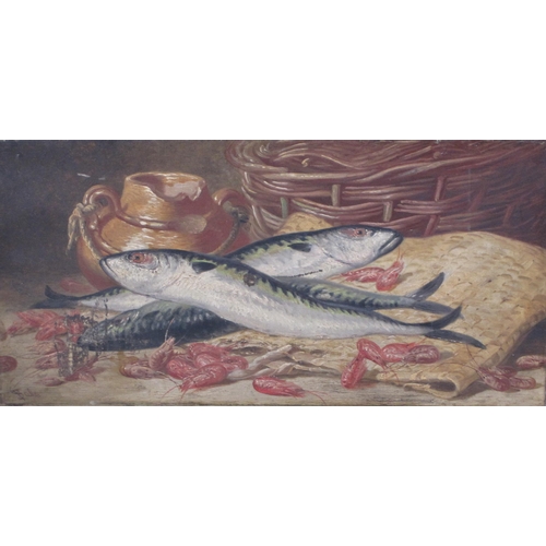 THOMAS CHARLES BALE. A still Life of Fish and Shrimps by a basket ...