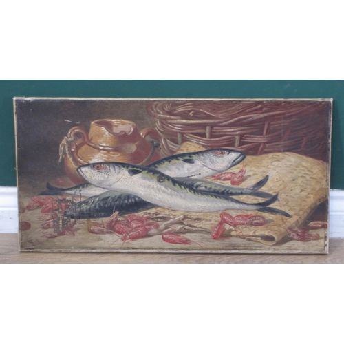 THOMAS CHARLES BALE. A still Life of Fish and Shrimps by a basket ...