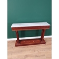 A marble-topped Console Table with Greek key frieze on turned supports ...