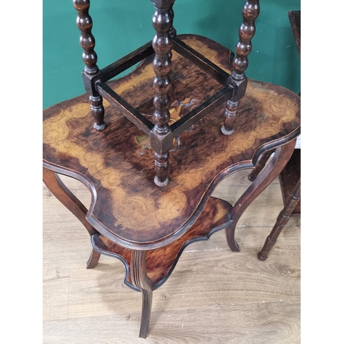 An oak Sutherland Table, an Edwardian two-tier Table painted musical ...