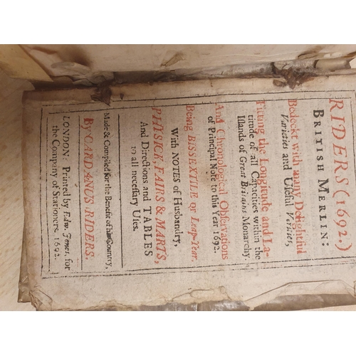 RIDERS Cardanus, Riders (1692) British Merlin, pub London, Edward Jones ...