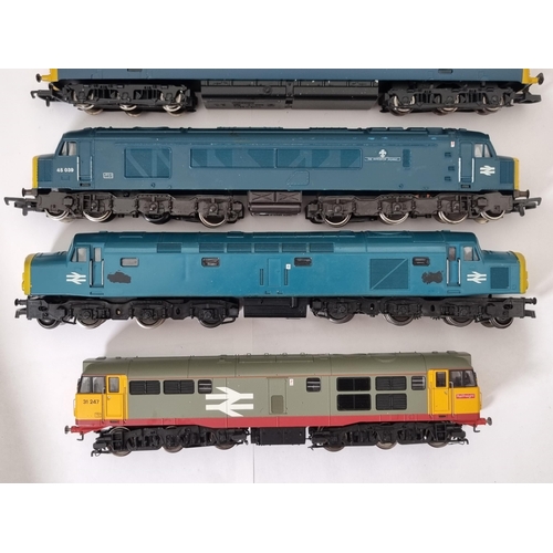 Six unboxed 00 gauge diesel Locomotives including Deltic 'Meld', Class ...
