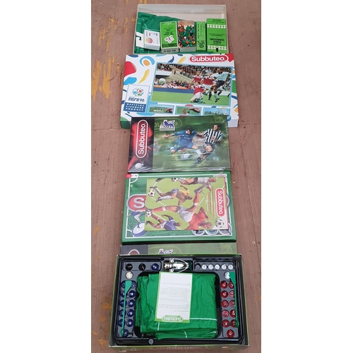 Four boxed Subbuteo Table Football Games, a boxed Fence Surround, boxed ...