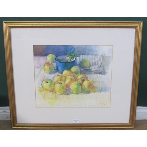 ROY FREER. A Still Life of Apples, watercolour over pencil outline ...