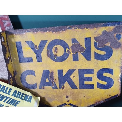 A Lyons Enamel Sign, another enamel Sign and various Posters (R10)