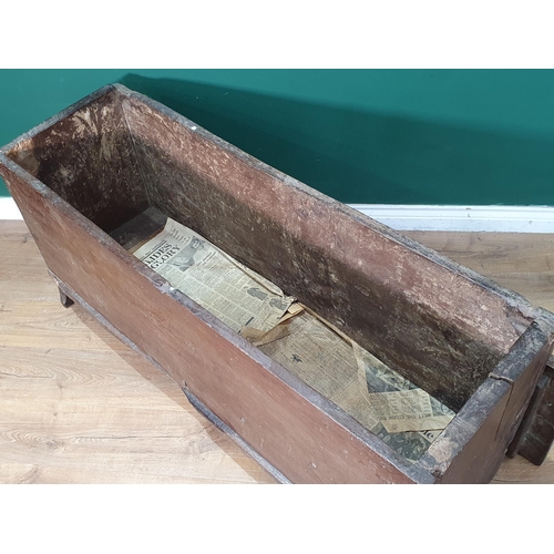 A 17th Century oak six plank Chest 4ft 7in W x 2ft 1in H (R5)