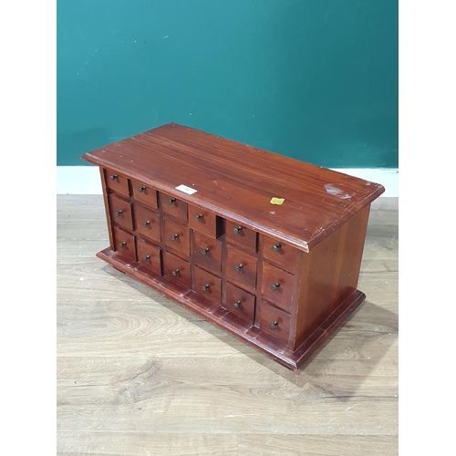 A mahogany table top Chest of eighteen drawers 2ft 1in W x 1ft 1in H (R9)