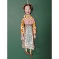 A puppet Marionette with painted papier mache/wooden head and hands and ...
