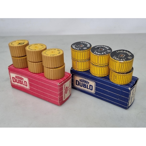 A Hornby Dublo Reference Set of 6x Cable Drums in blue and white ...