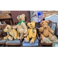 Four large Display Teddy Bears, one on a stand and the other three with ...