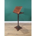 A mahogany Lectern with adjustable top on fluted column, 3ft 3in H, (R2)