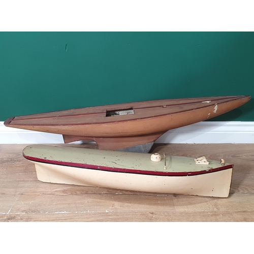 A wooden Pond Yacht Hull and a Steam Launch Hull (R6)