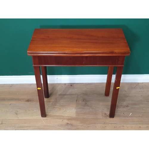 A mahogany fold over Card Table 2ft 5in H x 2ft 4in W (R6).