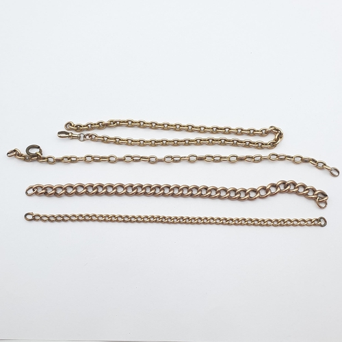 Four various part Chains A/F, approx 44gms