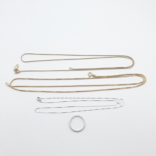 A 9ct gold box-link Chain, 63.5cm, approx 8.4gms, an adjustable Chain ...