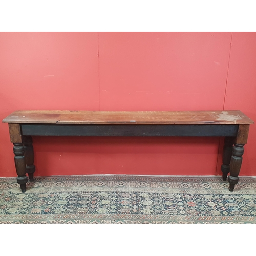 A mahogany Haberdashery Table with two piece top, fitted brass rule and ...