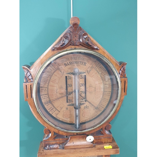 A Victorian oak cased Admiral Fitzroy Royal Polytechnic Barometer ...