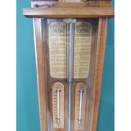 A Victorian oak cased Admiral Fitzroy Royal Polytechnic Barometer ...