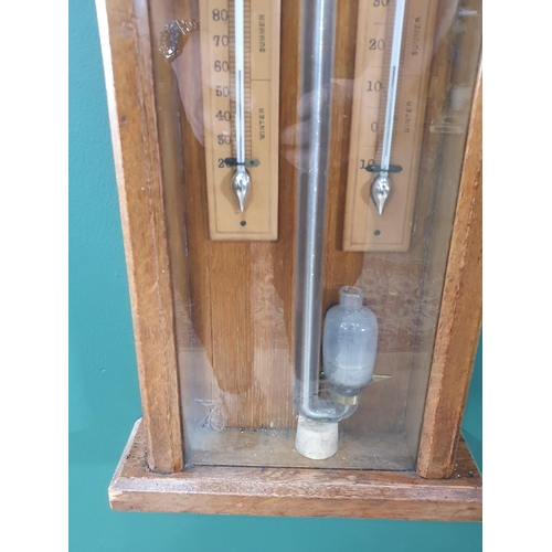 A Victorian oak cased Admiral Fitzroy Royal Polytechnic Barometer ...