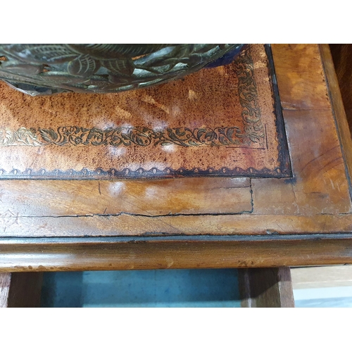 A mahogany Pedestal Desk with inset gilt tooled writing surface, with ...
