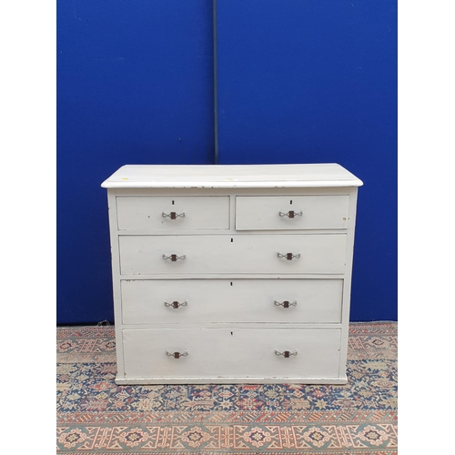 A white painted Chest of two short over three long graduated Drawers ...