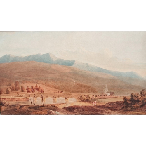 JOHN VARLEY OWCS. An extensive Landscape with a horse and carriage ...