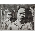 ROGAN ROY. Portrait Study, etching, numbered 1/6 and pencil signed in ...